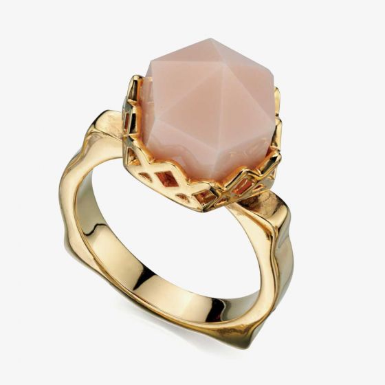 Fiorelli Costume R3332 Gold Plated Cream Acrylic Ring - thbaker.co.uk