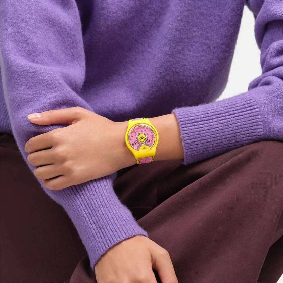 Swatch SO29Z134 Simpsons Seconds of Sweetness Watch - thbaker.co.uk
