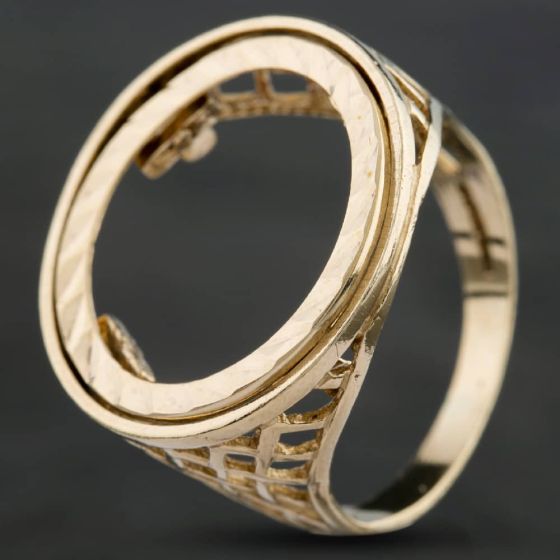 Second Hand Half Sovereign Mount Only Coin Ring - thbaker.co.uk