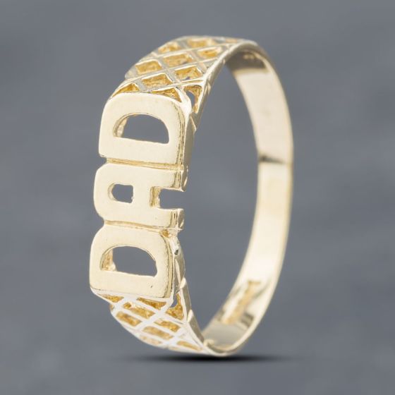 Second Hand 9ct Yellow Gold Dad Signet Ring 41341687 - thbaker.co.uk
