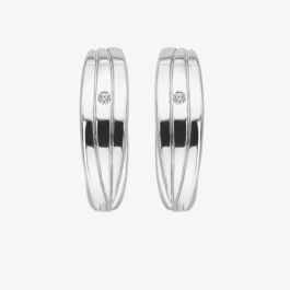 Hot Diamonds DE840 Sterling Silver Diamond Trio Huggie Hoop Earrings ...