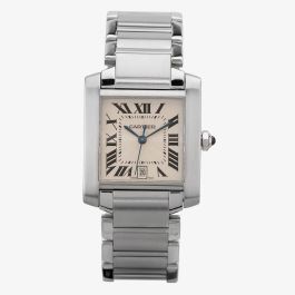 Second Hand Cartier Tank Francaise Square Silver Bracelet Watch 2302 ...