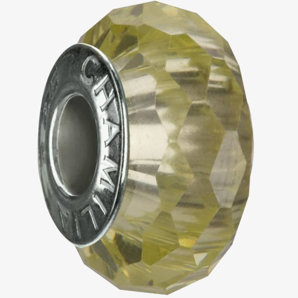 Chamilia O-157 Sterling Silver Green Faceted Glass Bead - thbaker.co.uk