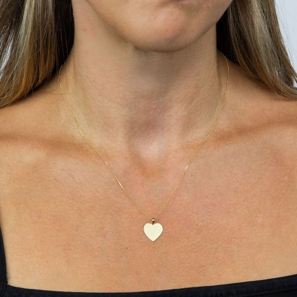solid gold heart necklace uk