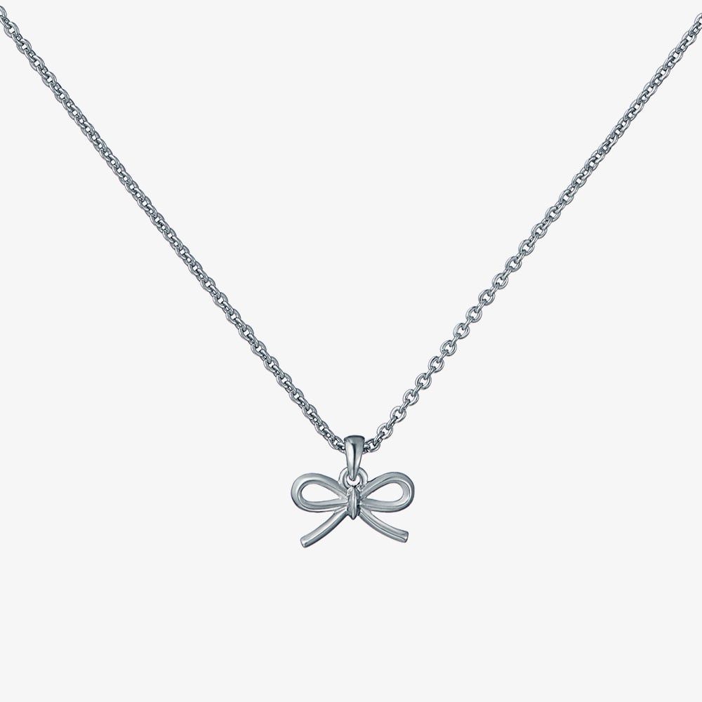 Ted Baker TBJ4175-01-03 Blaire Silver Tone Bow Pendant Necklace ...