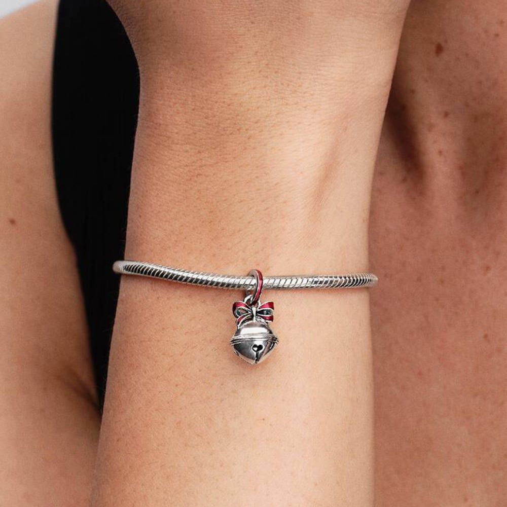 PANDORA 794246C01 Silver Holiday Bell Dangle Charm - thbaker.co.uk