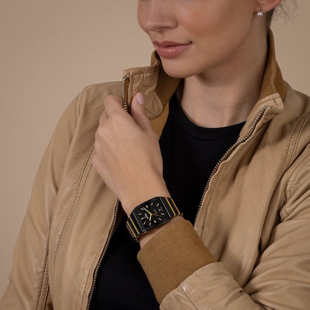 Rado R10200152 Unisex Anatom Automatic Black & Gold Watch - thbaker.co.uk
