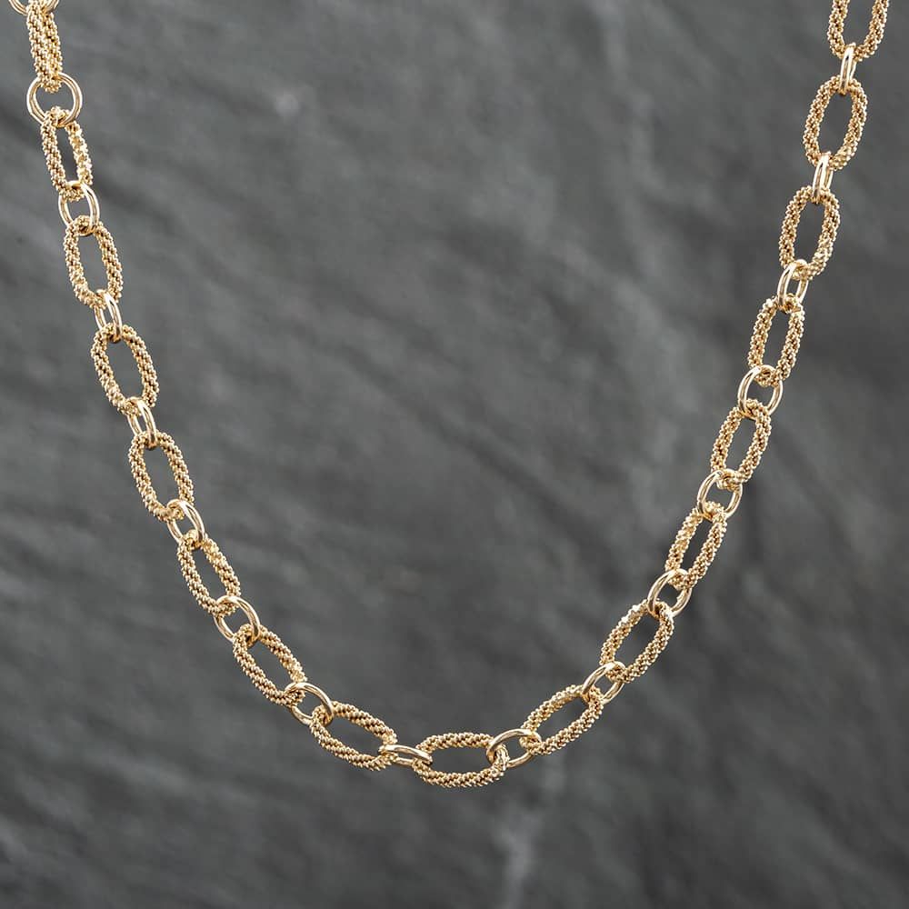 Second Hand 9ct Yellow Gold Loop & Oval 28 Inch Rope Chain 41041171 ...