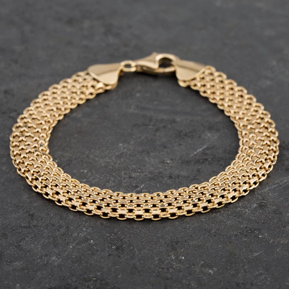 Second Hand 9ct Yellow Gold Mesh Link Chain Bracelet 41061002 - thbaker ...