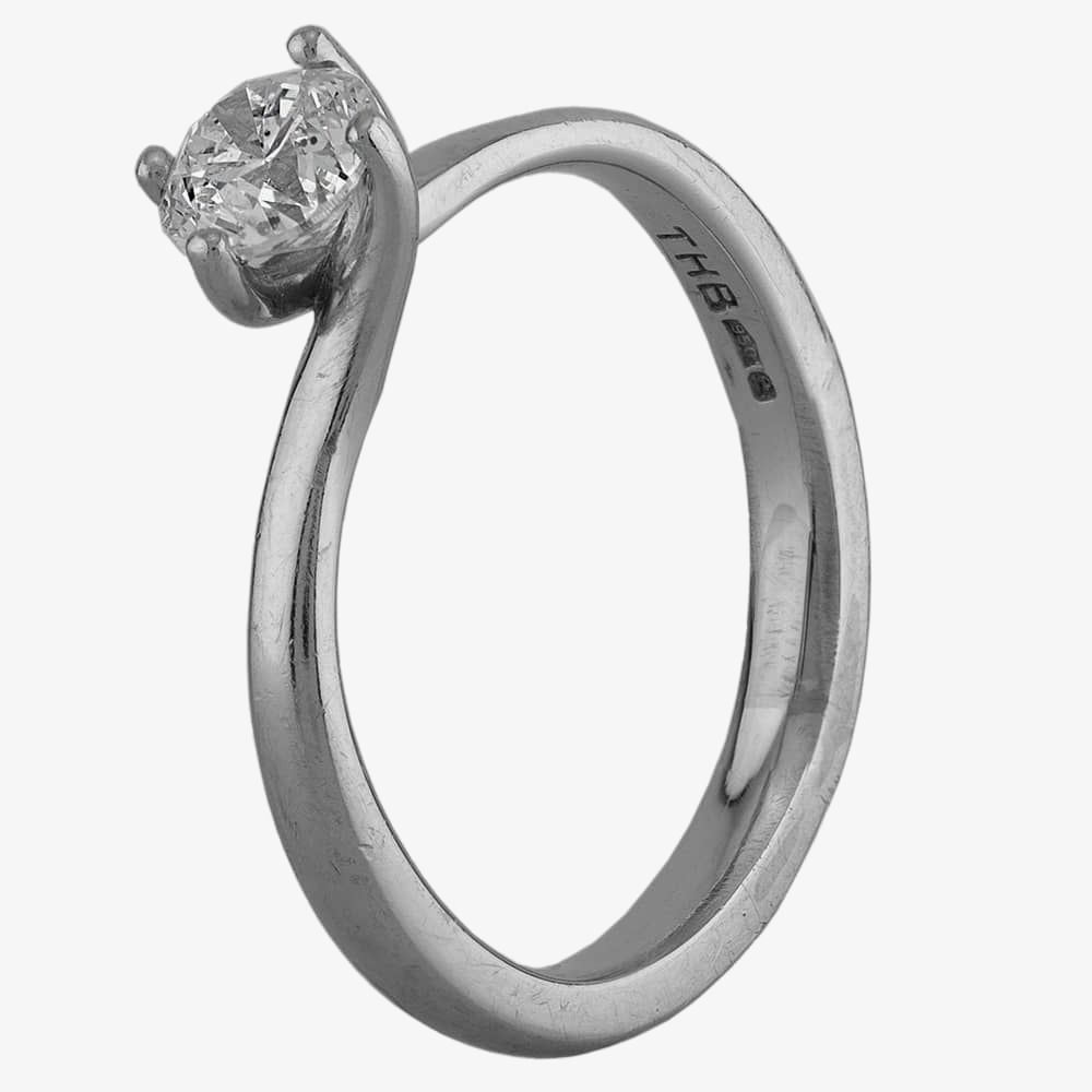 Second Hand Platinum 0.50ct Diamond Solitaire Ring - thbaker.co.uk