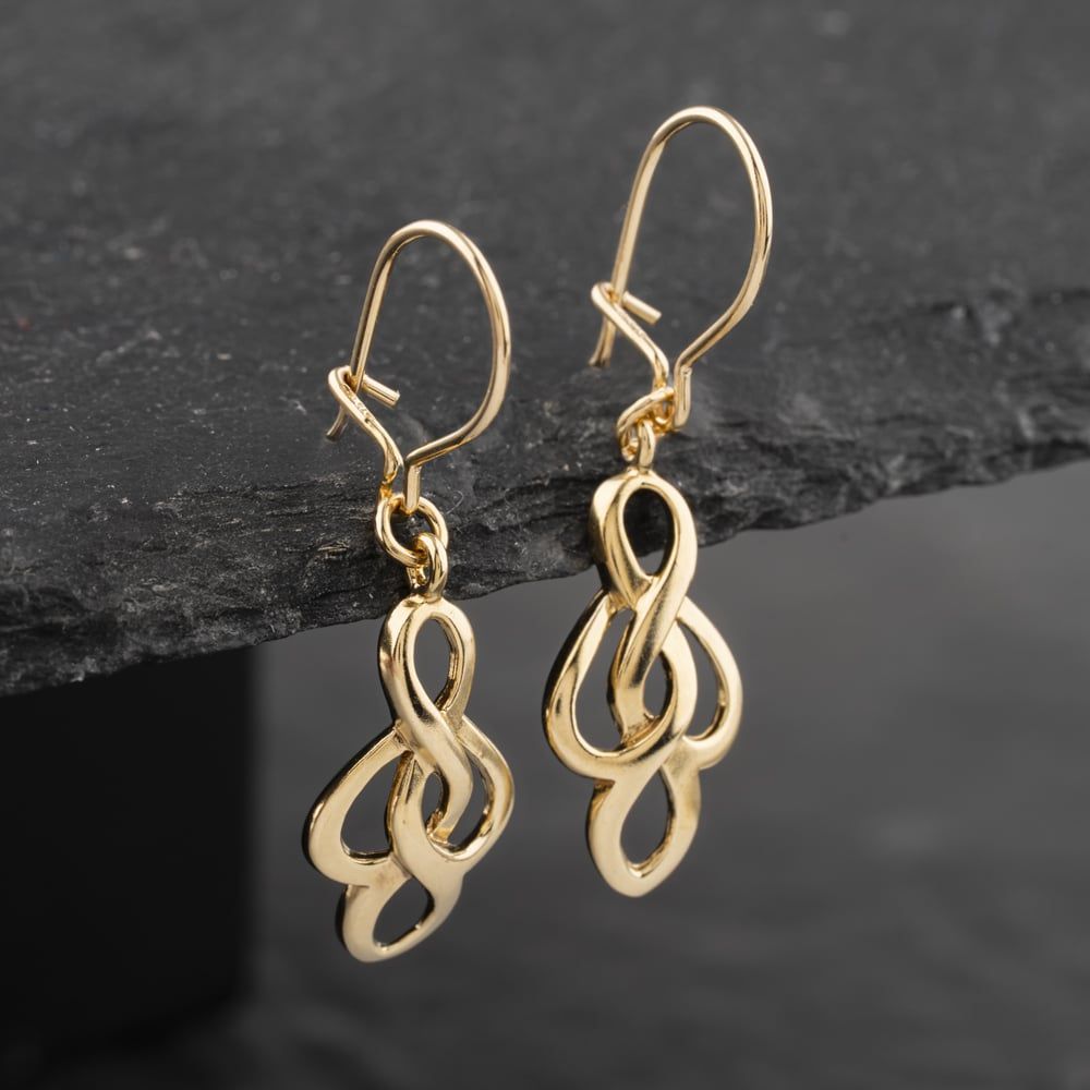 Second Hand 9ct Yellow Gold 20mm Fancy Dropper Earrings 41173000 ...