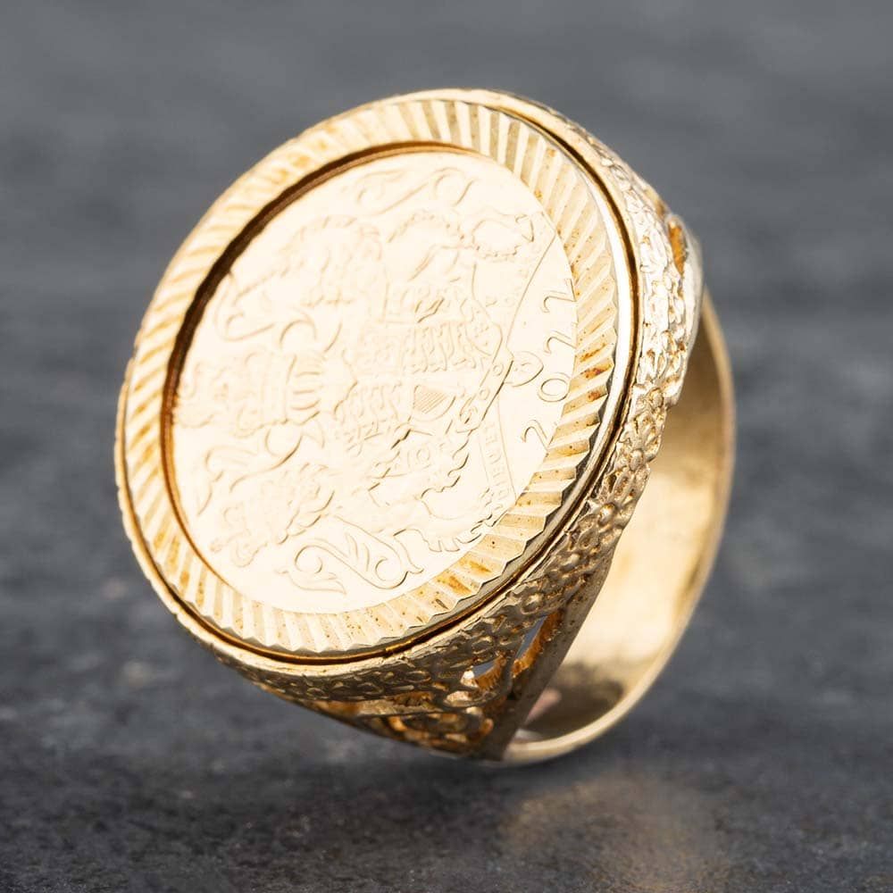 Second Hand 9ct Yellow Gold Mount Only Coin Ring 41201038 - thbaker.co.uk