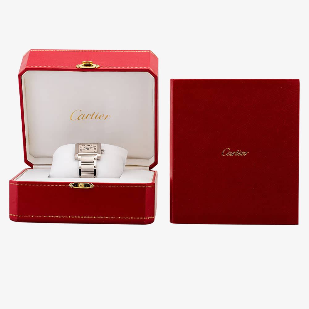Second Hand Cartier Tank Francaise Square Silver Bracelet Watch 2302 ...
