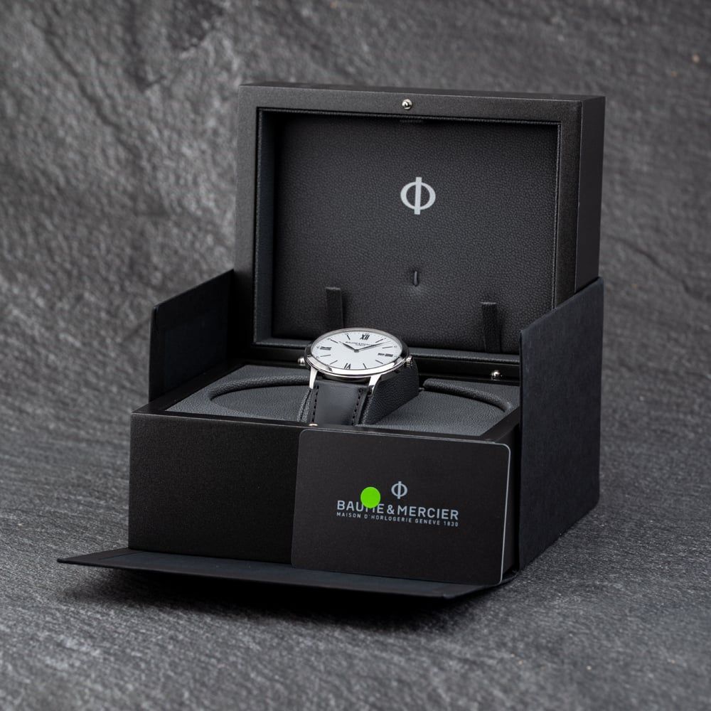 Second Hand Baume & Mercier Mens Classima Black Leather Strap Watch ...