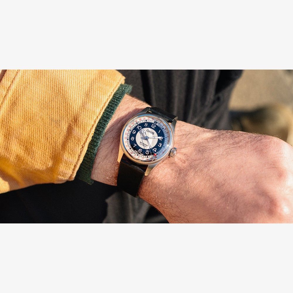 Oris 754 7779 4061-07 5 19 25 Bullseye Big Crown Pointer Watch ...