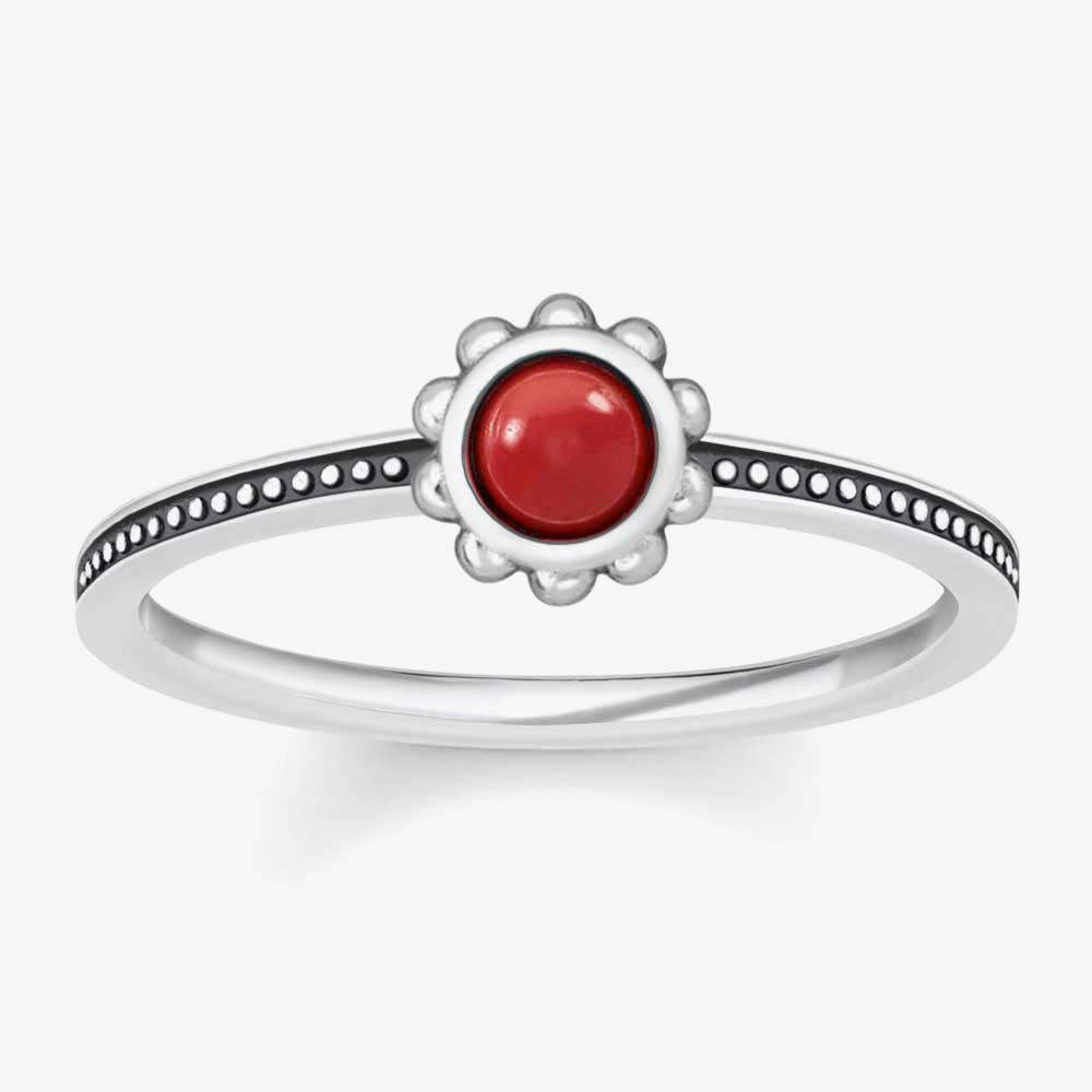 THOMAS SABO Ethnic Red Flower Ring TR2151-111-10 - thbaker.co.uk