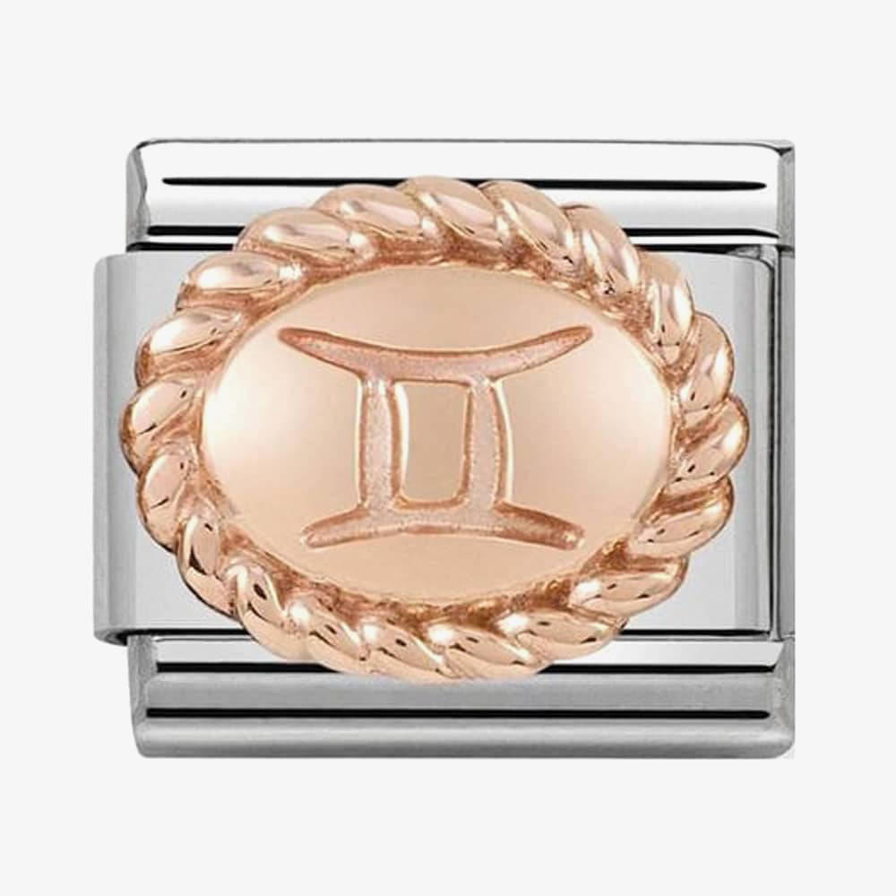 Nomination CLASSIC Rose Gold Oval Zodiac Gemini Charm 430109/03 | T.H ...