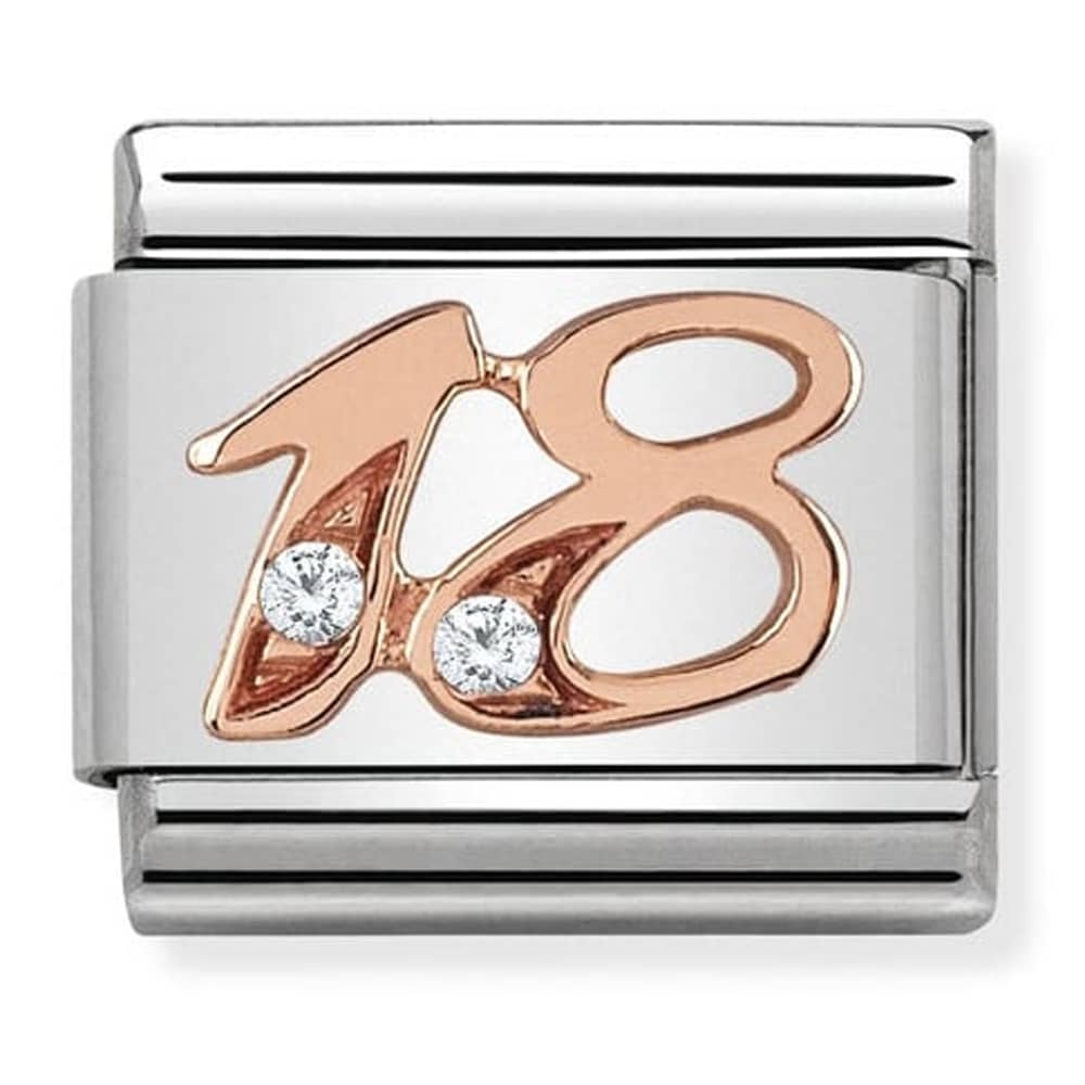 Nomination CLASSIC Rose Gold Number 18 Charm 430315/18 | T.H. Baker ...