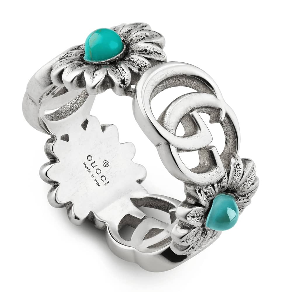 Gucci Silver GG Marmont Flower Ring YBC527394001 | T.H. Baker Family ...