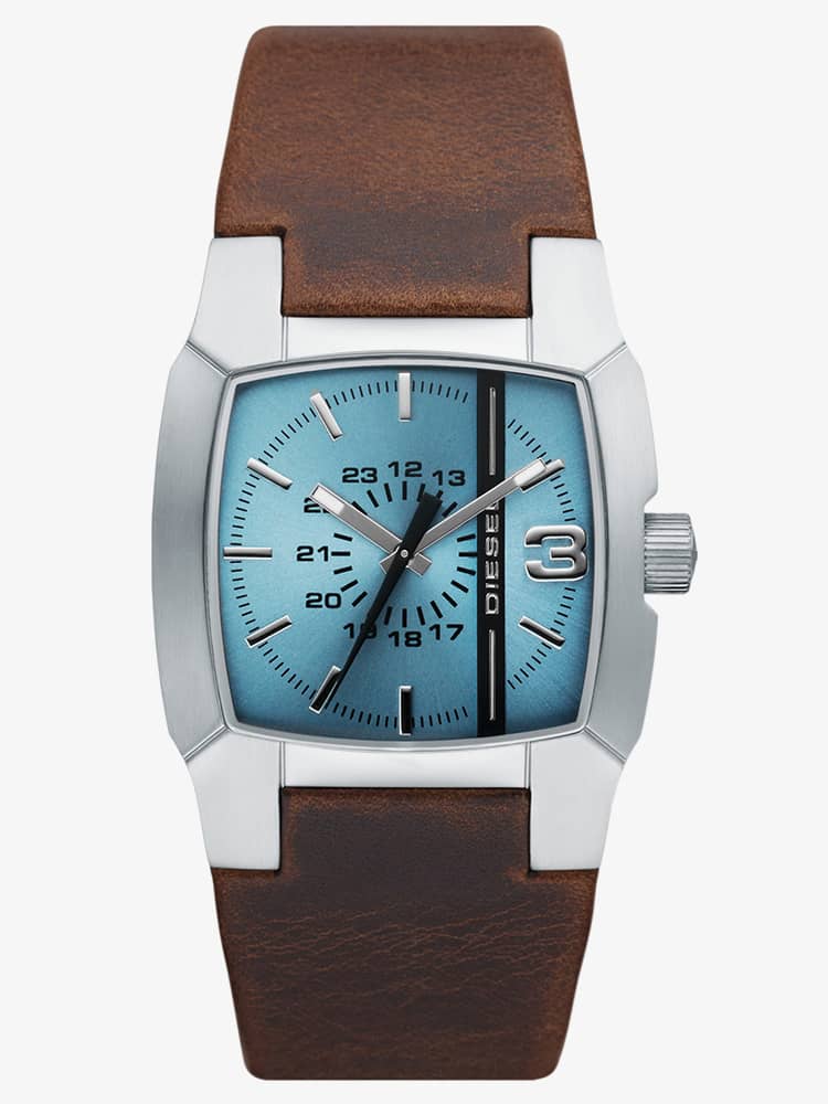 Diesel Mens Cliffhanger Square Blue Dial Watch DZ1998 - thbaker.co.uk