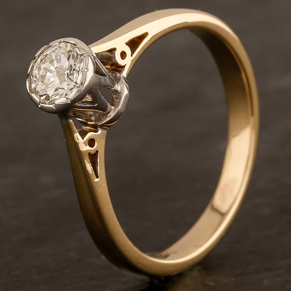 Second Hand 9ct Yellow Gold 0.33ct Diamond Solitaire Ring | T.H. Baker ...