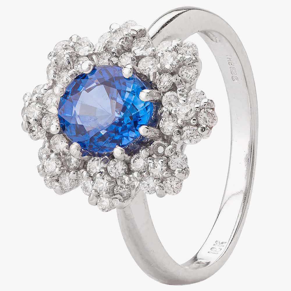 Second Hand 18ct White Gold Sapphire and Diamond Ring 4328272 | T.H ...