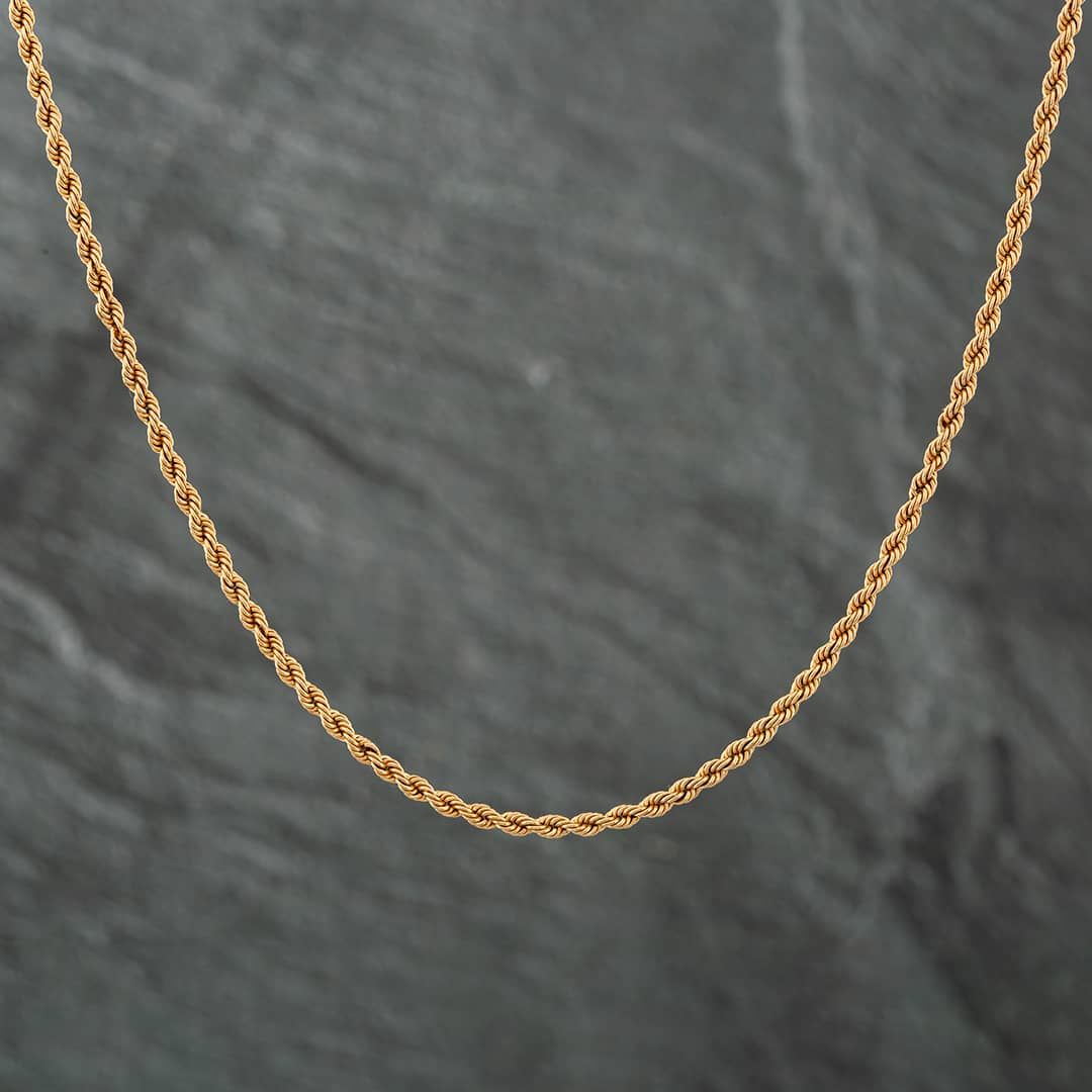 Second Hand 9ct Yellow Gold 24 Inch Rope Chain 41021124 - thbaker.co.uk