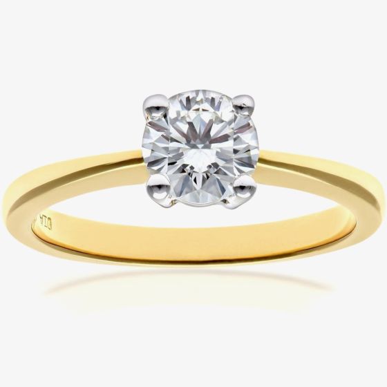18ct Yellow Gold 0.75ct Diamond Solitaire Ring - thbaker.co.uk