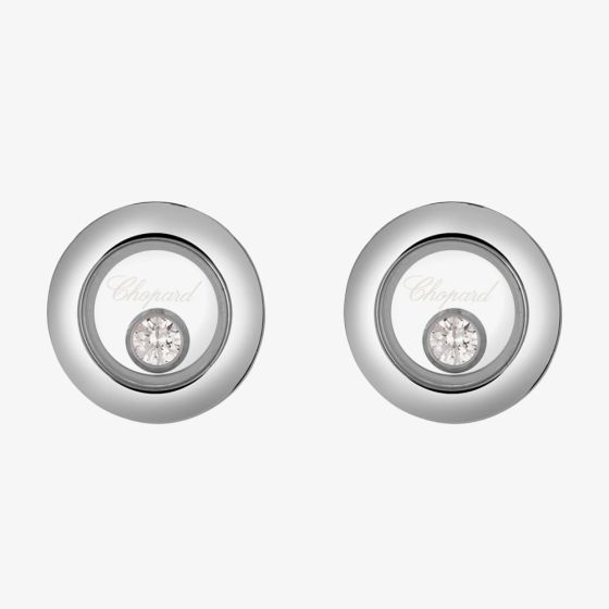 Chopard Happy Diamonds Icons 18ct White Gold Stud Earrings 83A017-1001 | T.H. Baker Family Jewellers