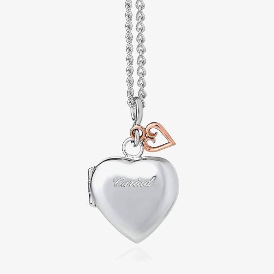 Clogau SCLP Silver 9ct Rose Gold Cariad Heart Locket Necklace - thbaker ...