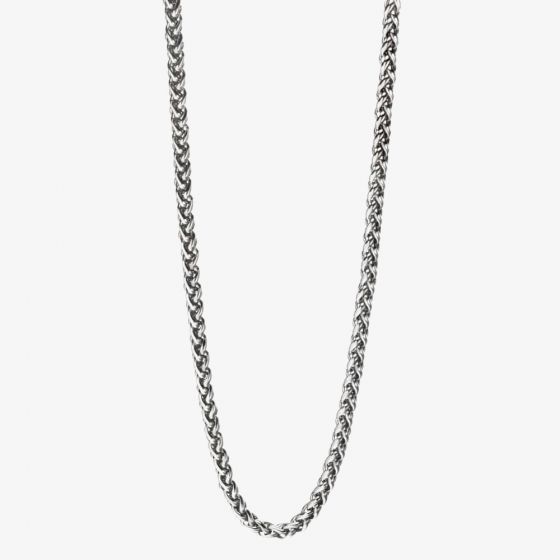 Fred Bennett N4209 Stainless Steel Plaited Chain Necklace - thbaker.co.uk