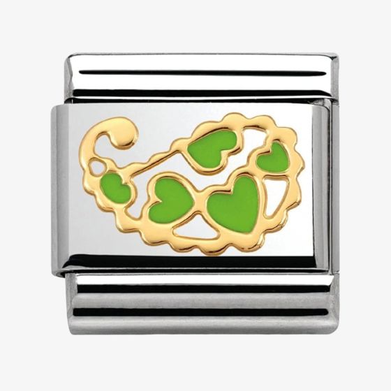 Nomination 030281/34 CLASSIC Cashmere Gold & Green Hearts Charm ...