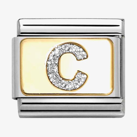 Nomination 030291/03 CLASSIC Silver Glitter Letter C Charm - thbaker.co.uk