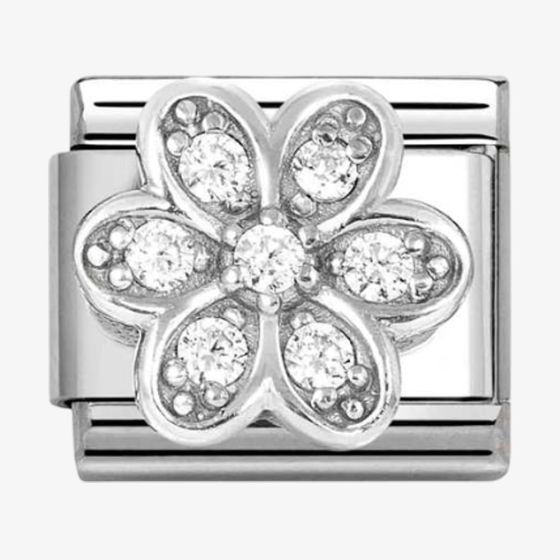 Nomination 330322/06 Stainless Steel Cubic Zirconia Daisy Flower Charm ...