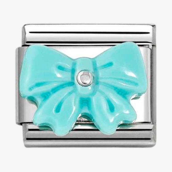 Nomination 330509/19 CLASSIC Silvershine Turquoise Blue Bow Charm ...