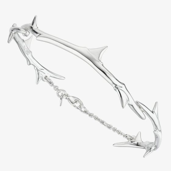 Shaun Leane Rose Thorn Silver Half Bangle Bracelet RT027.SSNABOS - thbaker.co.uk