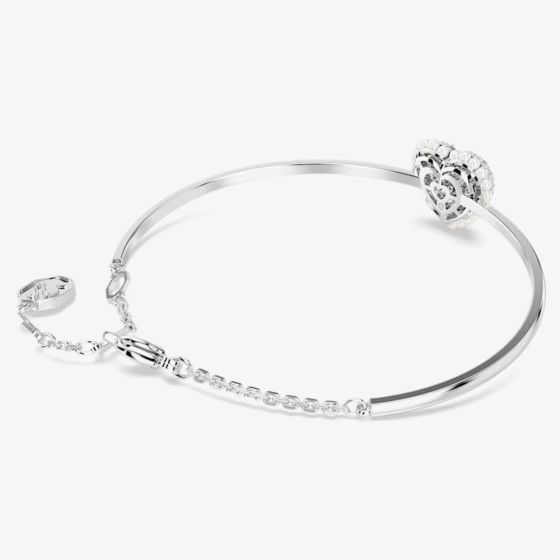 Swarovski 5684385 Hyperbola Rhodium Plated White Heart Bangle - thbaker ...