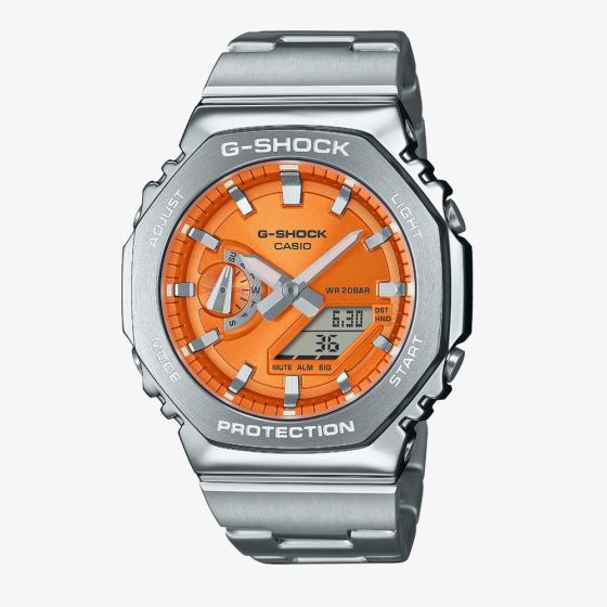 Casio GM-2110D-4AER Orange Metallic Dual Display Watch - thbaker.co.uk