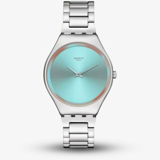 Swatch SYXS155G Skin Glow Of Irony Turquoise Watch - thbaker.co.uk