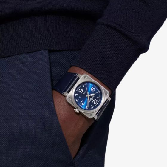 Bell & Ross BR03A-BLU-ST/SCA BR03 Blue Dial Mens Watch - thbaker.co.uk