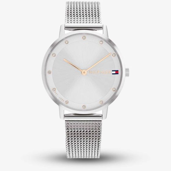 Tommy Hilfiger 1782665 Pippa Silver Mesh Watch - thbaker.co.uk