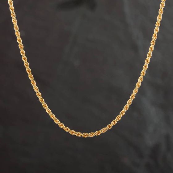 Second Hand 18ct Yellow Gold 18" Rope Link Neck Chain 4104078 - thbaker ...