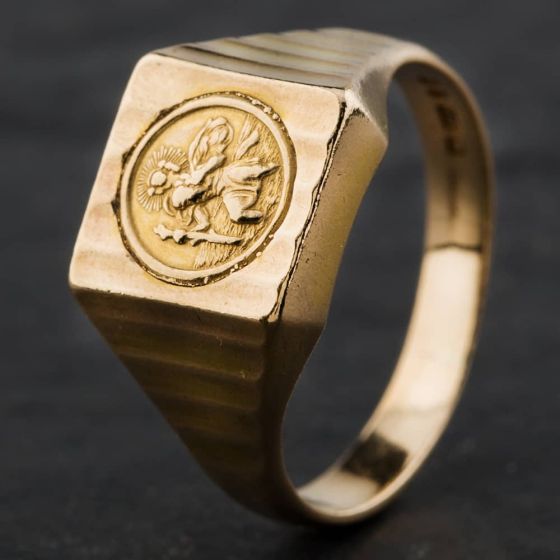 Second Hand Vintage 9ct Yellow Gold Square 'St Christopher' Hallmarked ...