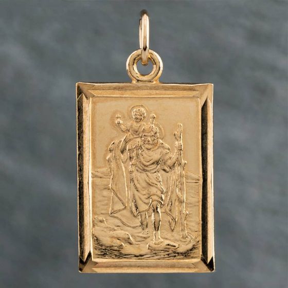 Second Hand 9ct Gold St Christopher Loose Pendant - thbaker.co.uk