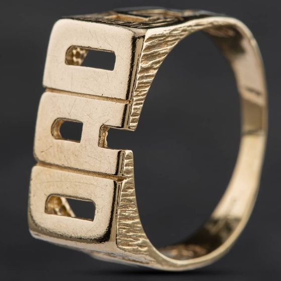 Second Hand 9ct Yellow Gold Dad Signet Ring 4115213 - thbaker.co.uk
