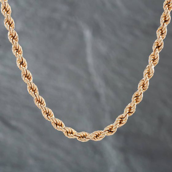 Second Hand 9ct Yellow Gold 20 Inch Rope Chain 41161542 - thbaker.co.uk