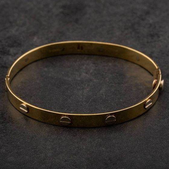 Second Hand 9ct Yellow Gold Screw Standard Simple Bangle 4121039 | T.H ...