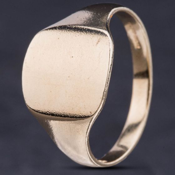 Second Hand 9ct Yellow Gold Square Plain Signet Ring 4134905 | T.H ...