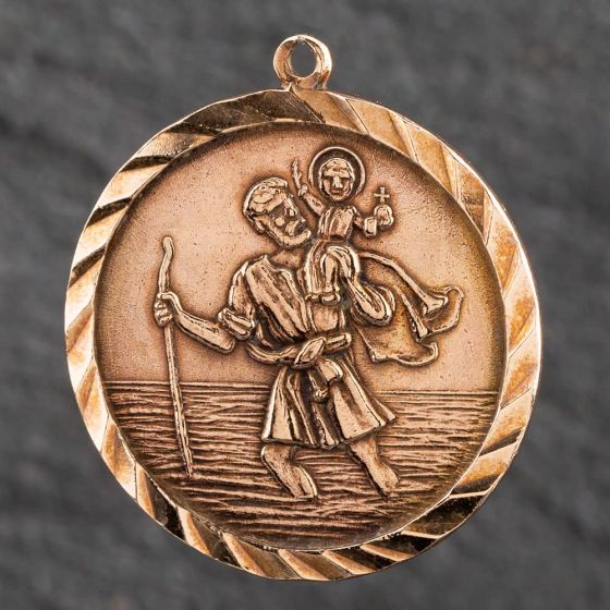 Second Hand 9ct Yellow Gold Round St Christopher Loose Pendant 4139781 ...