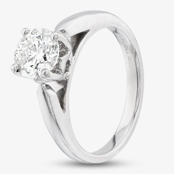 Second Hand Platinum 0.90ct Brilliant Cut Diamond Solitaire Ring ...